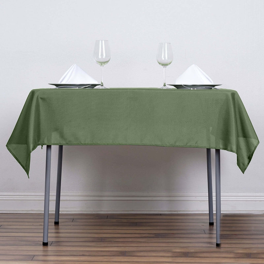 Polyester Tablecloth 54"x54" Olive Green | TableclothsFactory