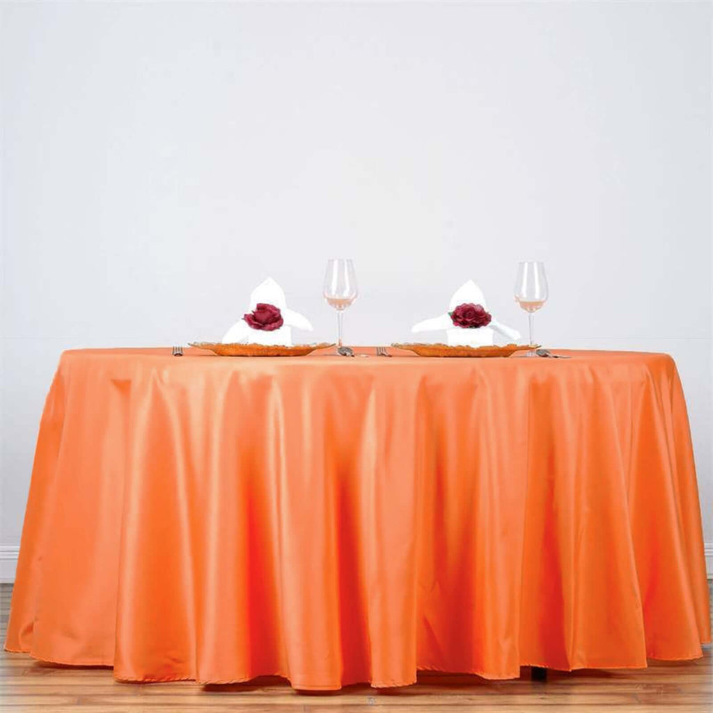 Polyester Tablecloth 132" Orange | TableclothsFactory