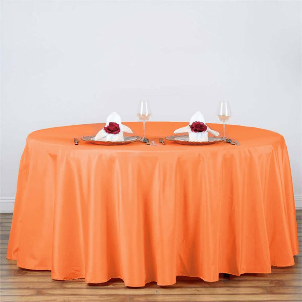 Polyester Tablecloth 120" Orange | TableclothsFactory
