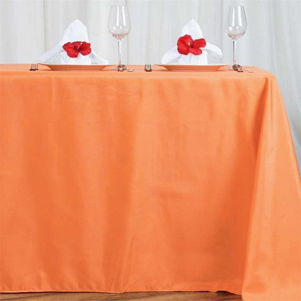 Polyester Tablecloth 72"x120" Orange | TableclothsFactory