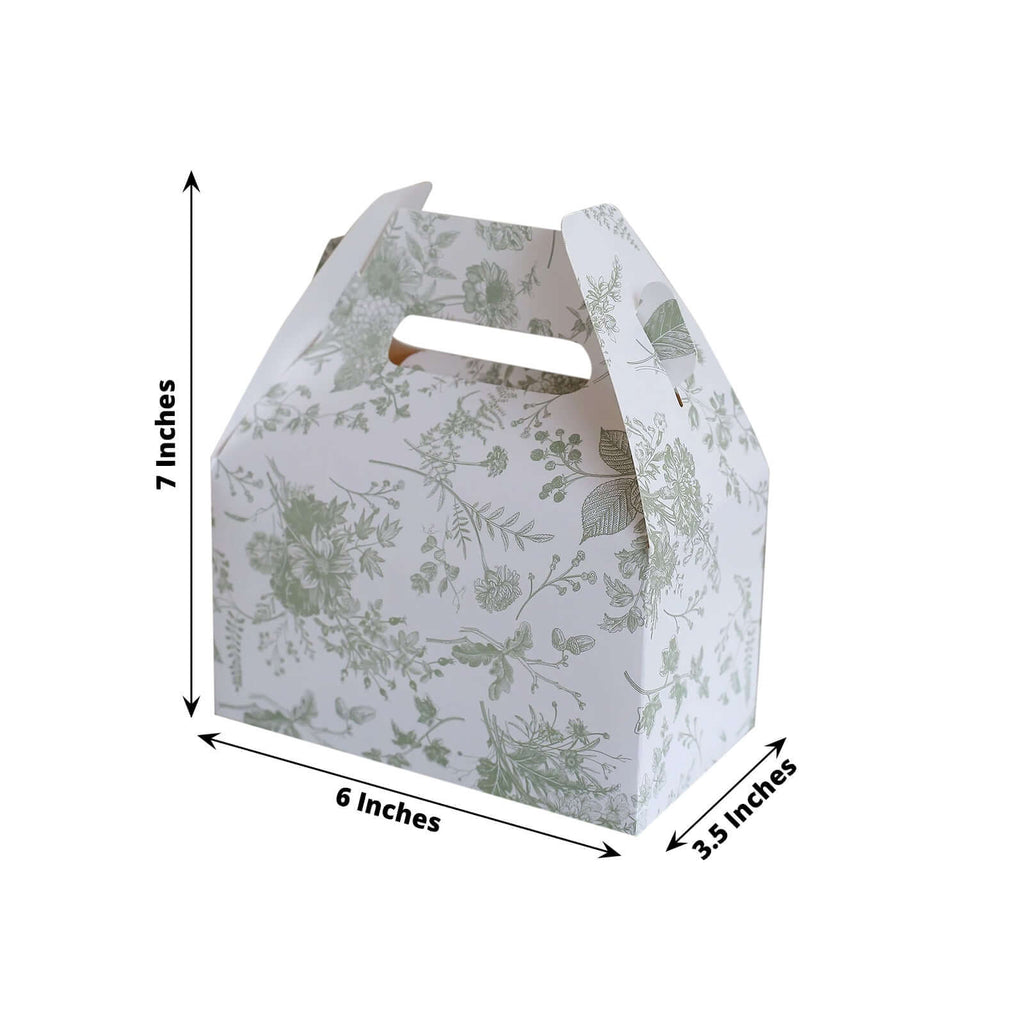White Sage Green Gable Gift Boxes - 25 Pack | TableclothsFactory