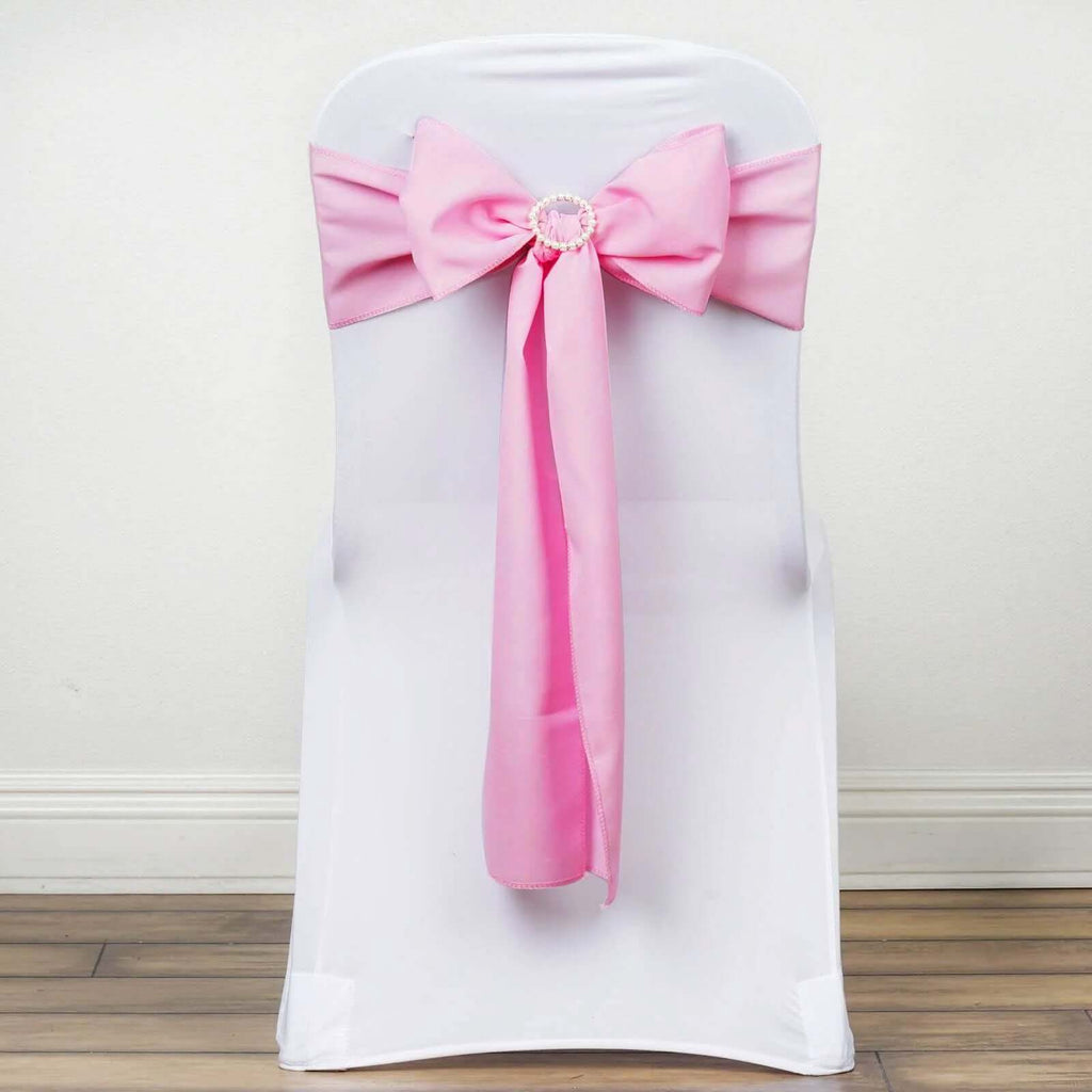 Polyester Chair Sashes 6"x108" Pink | TableclothsFactory
