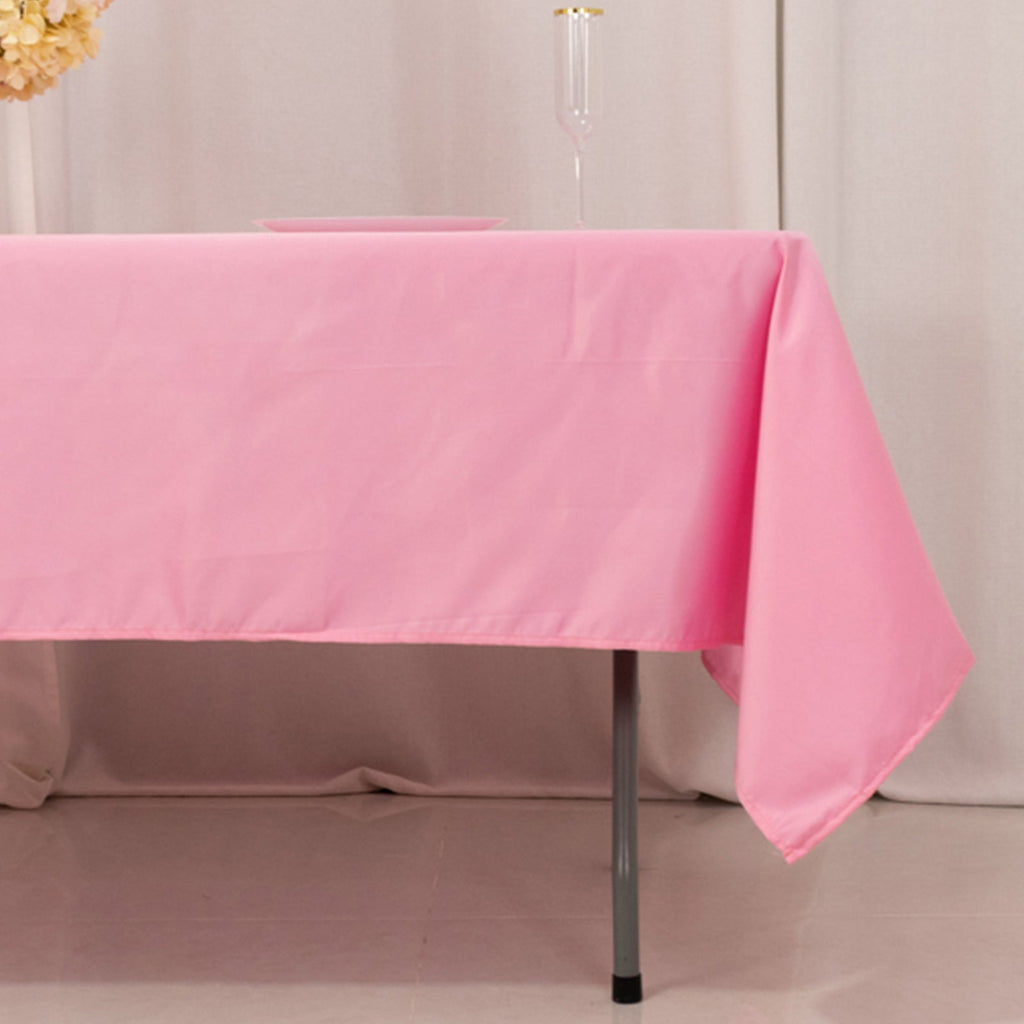 Lamour Satin Tablecloth 60"x102" Pink | TableclothsFactory