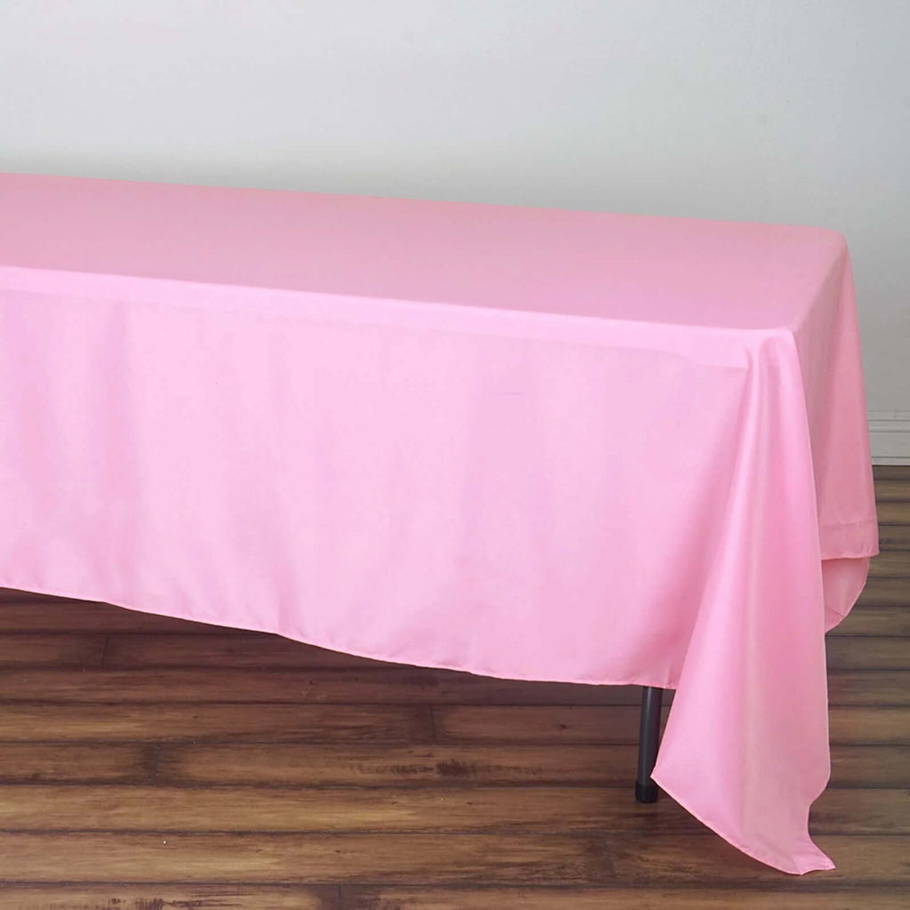 Polyester Tablecloth 72"x120" Pink | TableclothsFactory