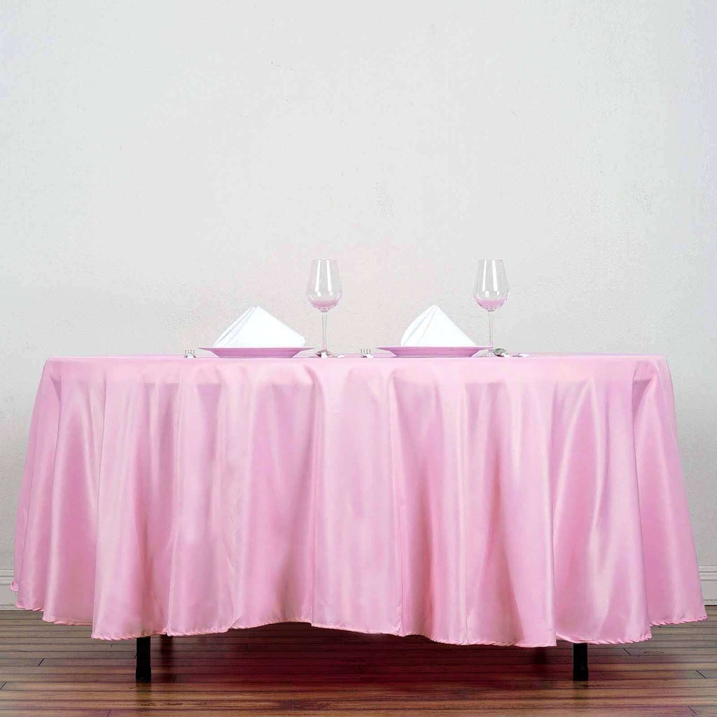 Polyester Tablecloth 108" Pink | TableclothsFactory