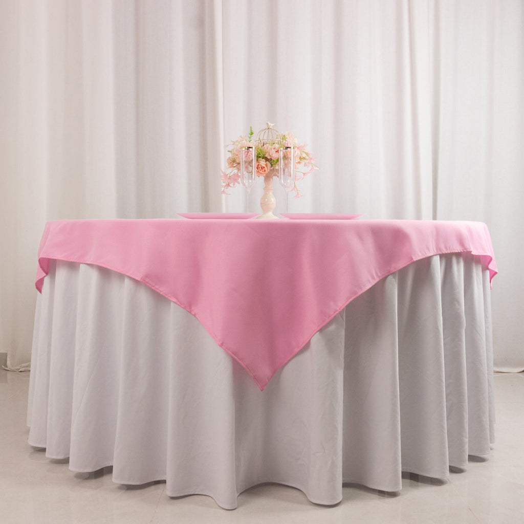 Premium Polyester Overlay 54"x54" Pink | TableclothsFactory