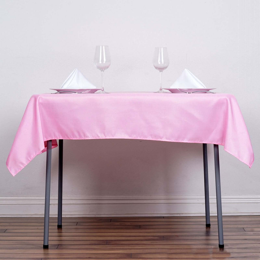 Polyester Tablecloth 54"x54" Pink | TableclothsFactory
