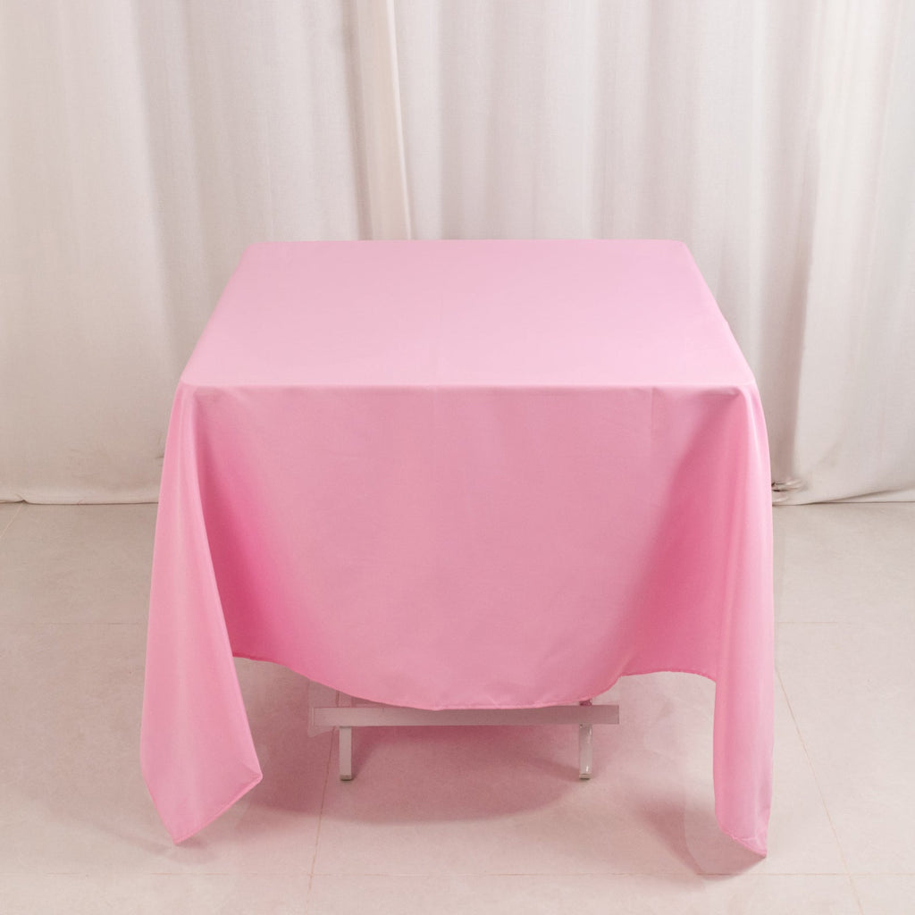 Premium Polyester Tablecloth 70"x70" Pink | TableclothsFactory