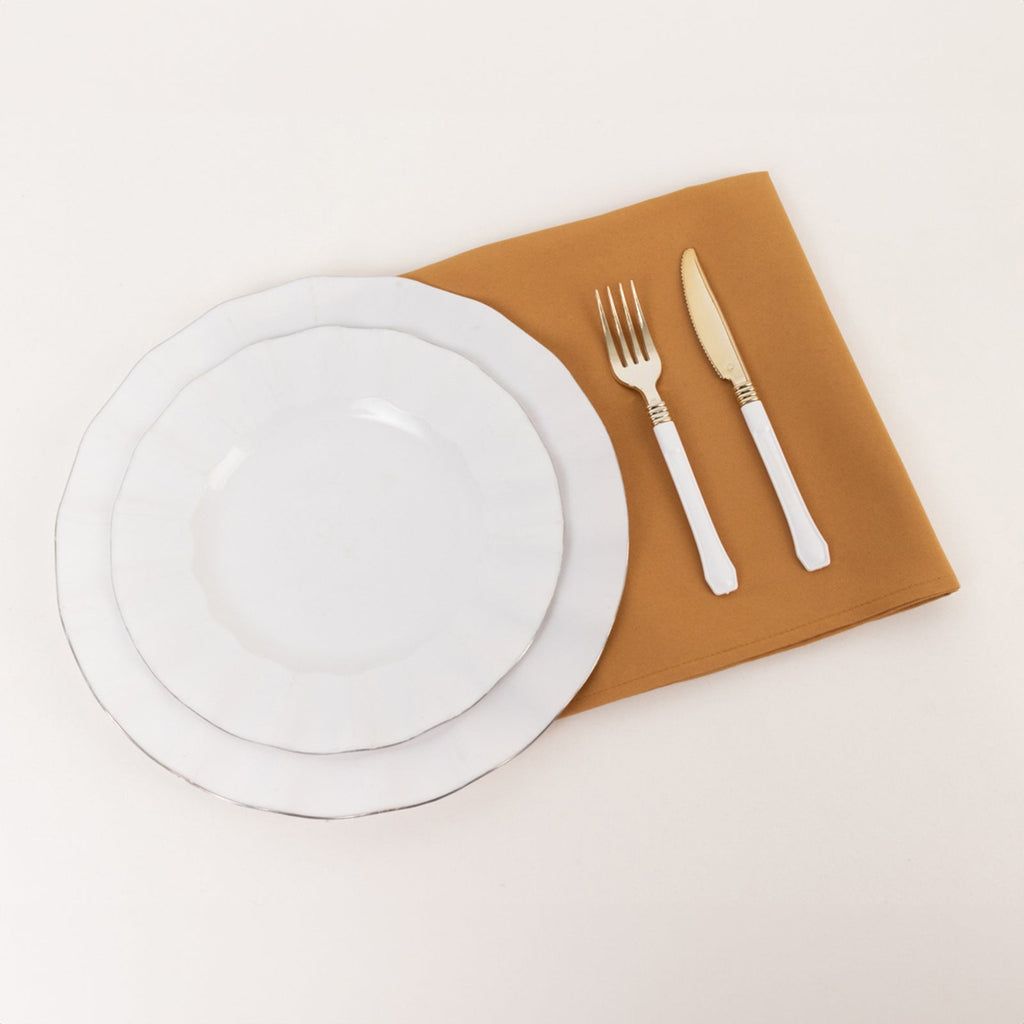 5 Pack Premium Polyester 20"x20" Napkins Gold - Wrinkle-Resistant ...