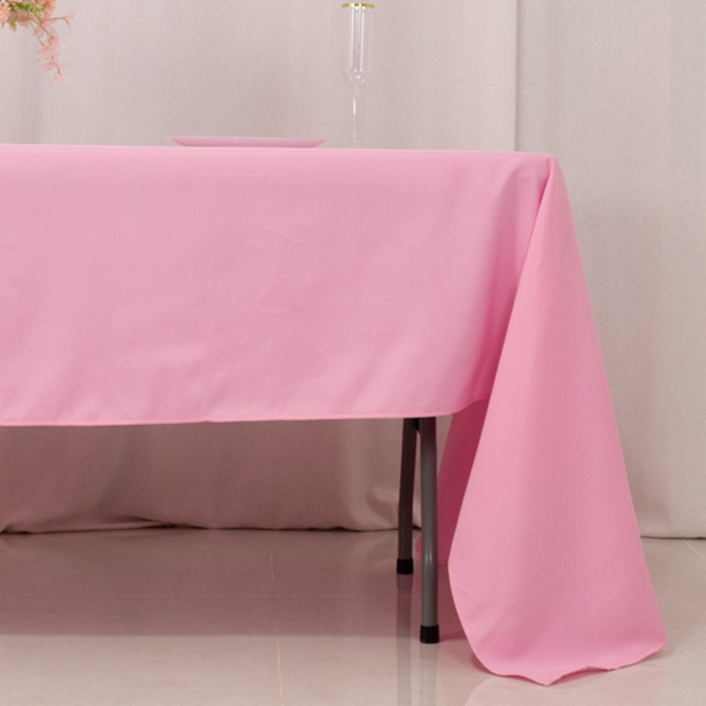 Premium Polyester Tablecloth 60"x126" Pink | TableclothsFactory