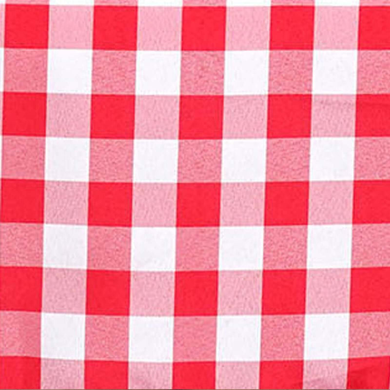 Checkered Square Overlay 54"x54" White/Red | TableclothsFactory
