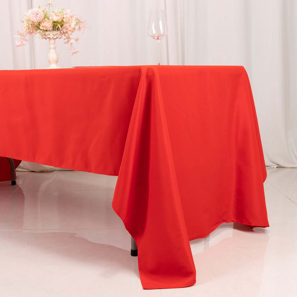 Premium Polyester Tablecloth 60"x126" Red | TableclothsFactory