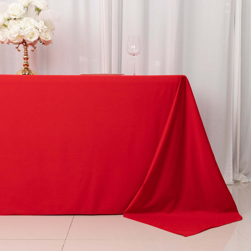 Scuba Rectangular Tablecloth 90"x132" Red | TableclothsFactory