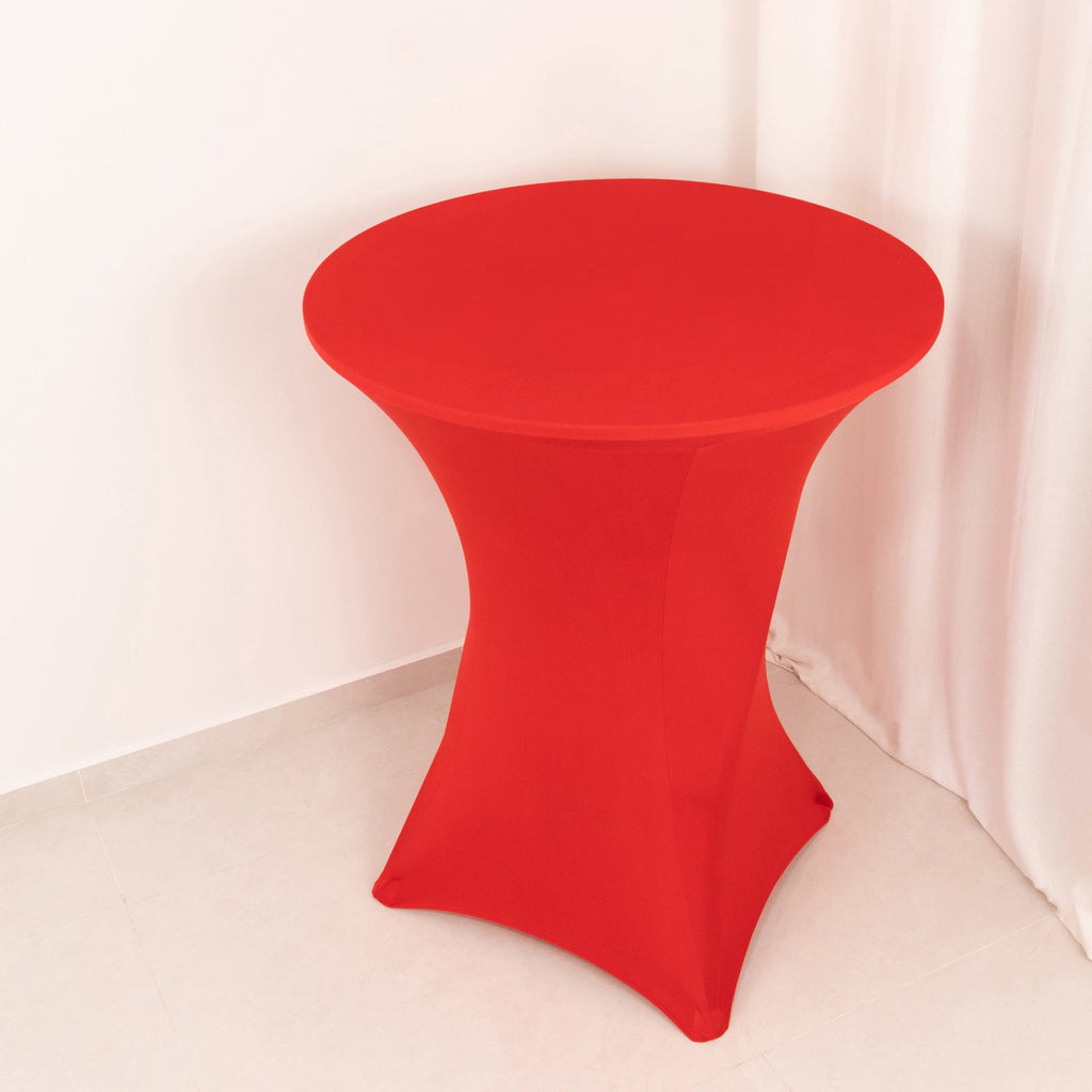 Cocktail Spandex Table Cover 33"-36" Red | TableclothsFactory