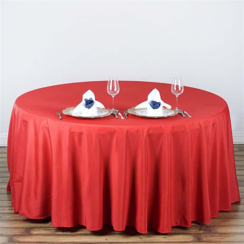 Polyester Tablecloth 108" Red | TableclothsFactory