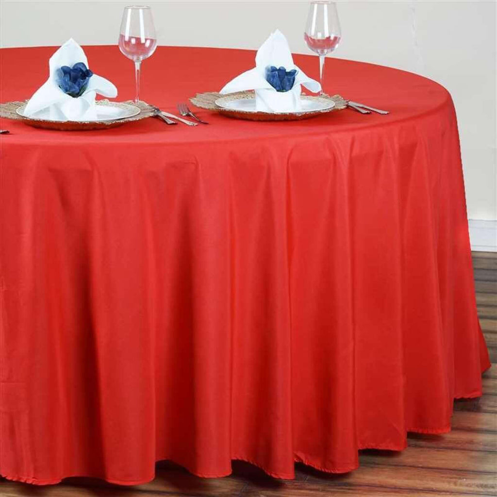 Polyester Tablecloth 120" Red | TableclothsFactory