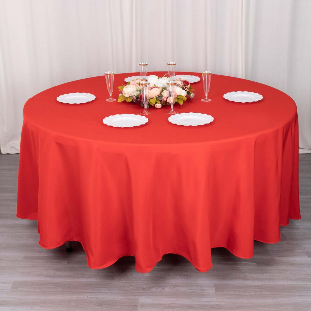 Premium Polyester Tablecloth 108" Red | TableclothsFactory