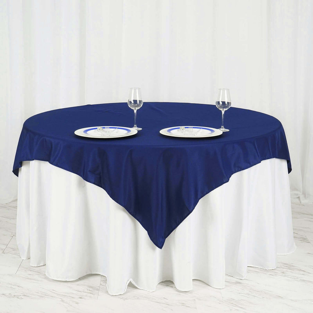 Polyester Square Overlay 70"x70" Navy Blue | TableclothsFactory