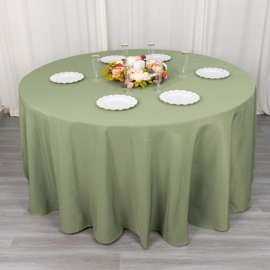 Premium Polyester Tablecloth 120" Dusty Sage Green | TableclothsFactory