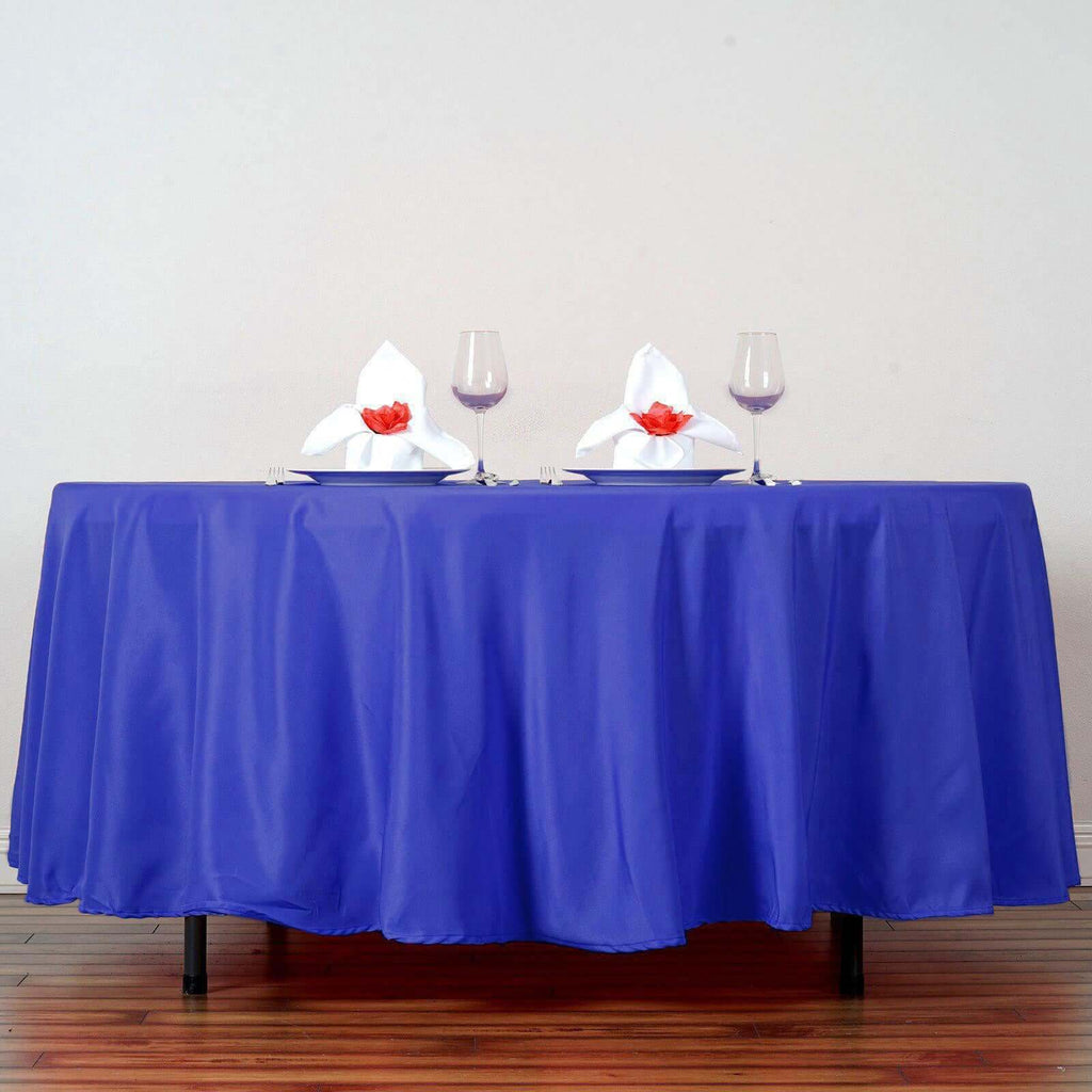 Polyester Round Tablecloth 108" Royal Blue | TableclothsFactory