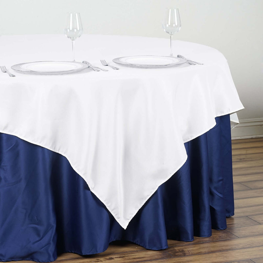 Polyester Square Overlay 90"x90" White | TableclothsFactory
