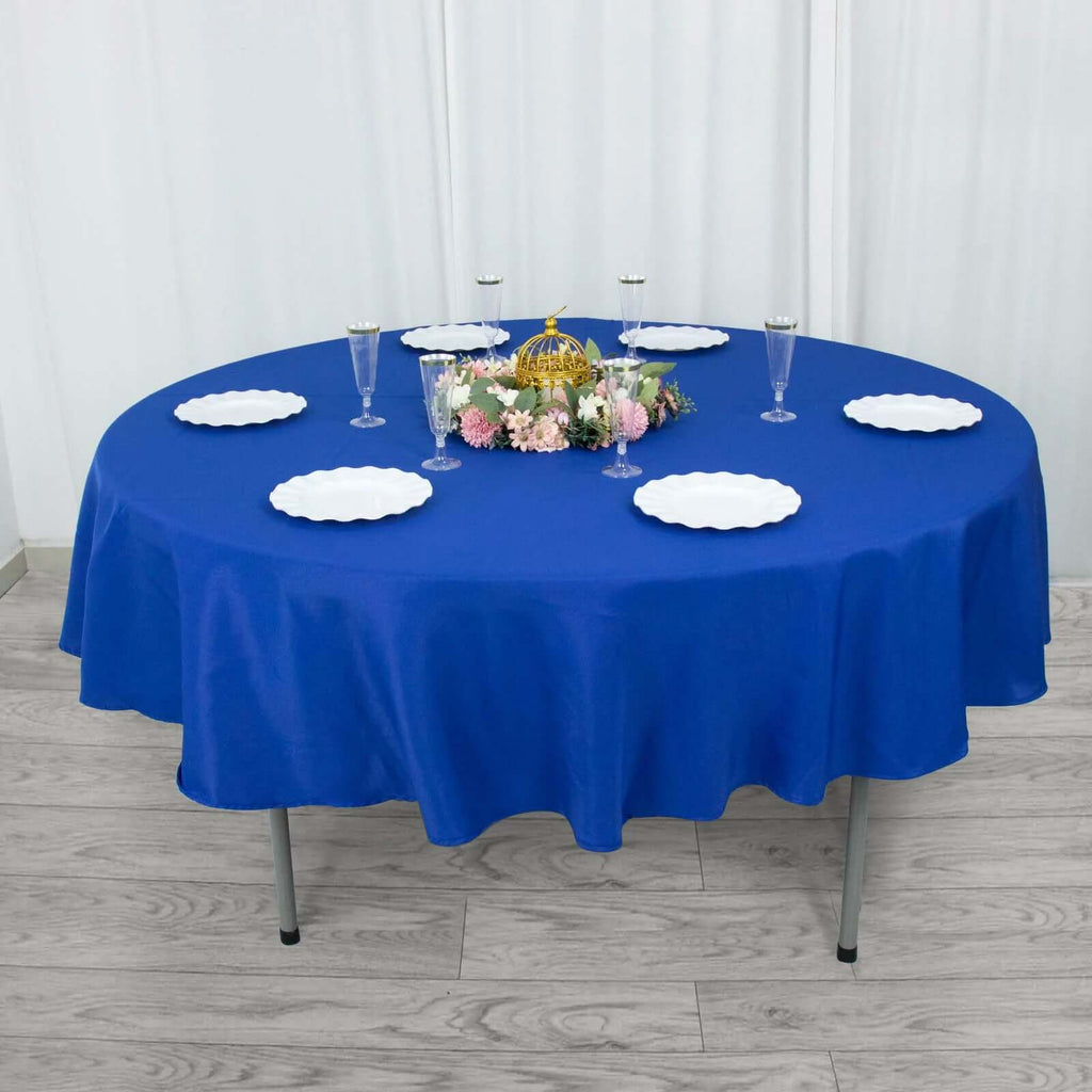 Premium Polyester Tablecloth 90" Royal Blue | TableclothsFactory