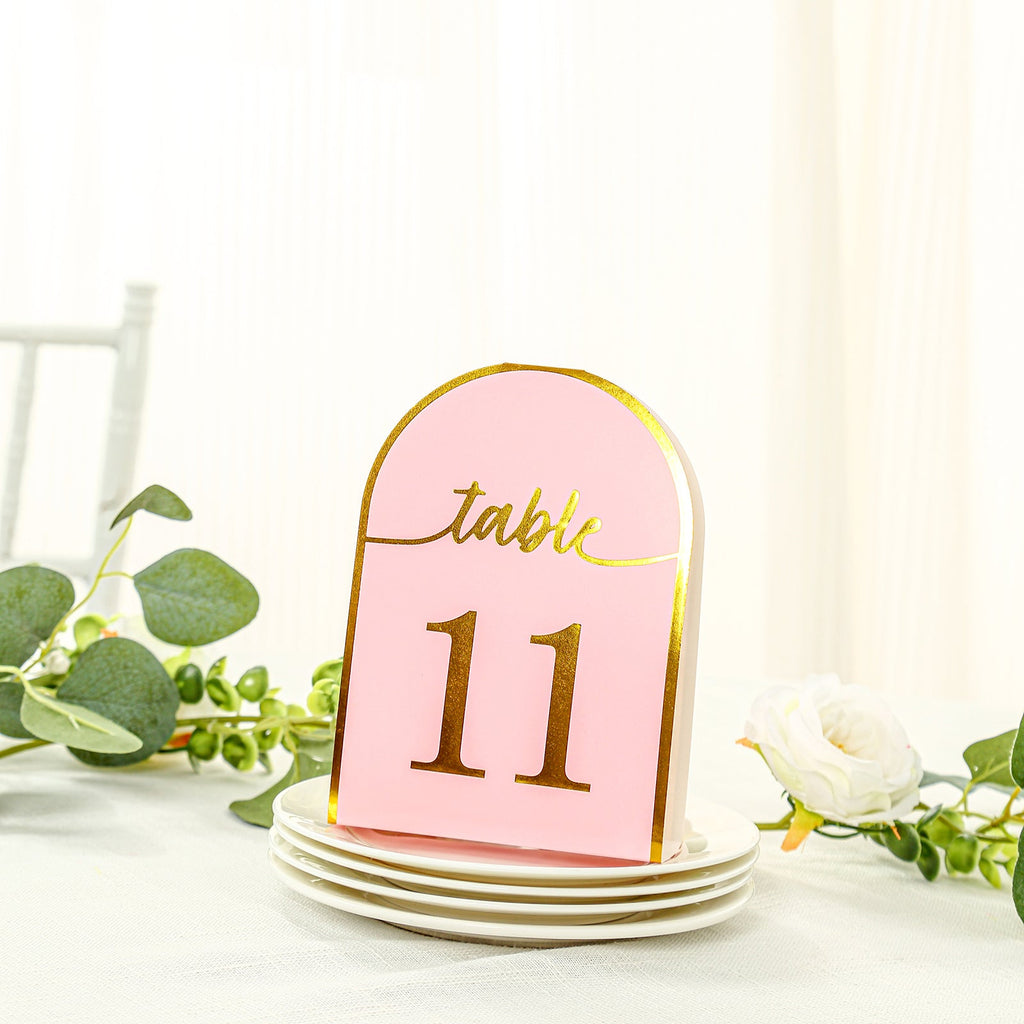 Arch Table Numbers 1-25 Blush 7" | TableclothsFactory