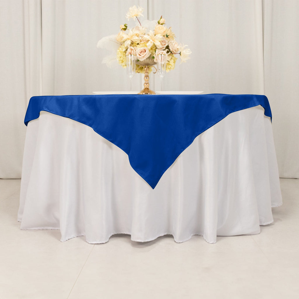 Cotton Blend Overlay 54"x54" Royal Blue | TableclothsFactory