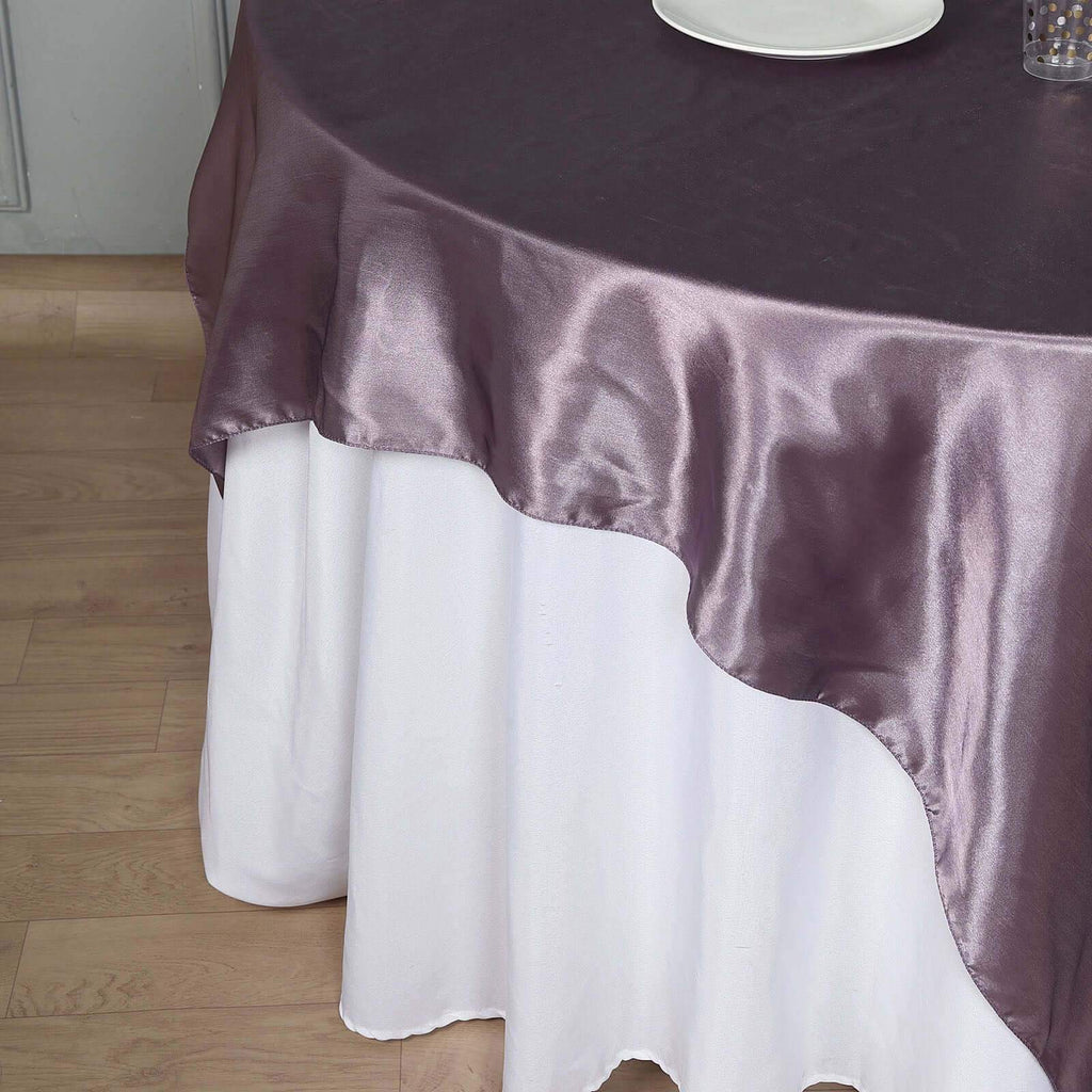 Satin Table Overlay 60"x60" Violet Amethyst | TableclothsFactory