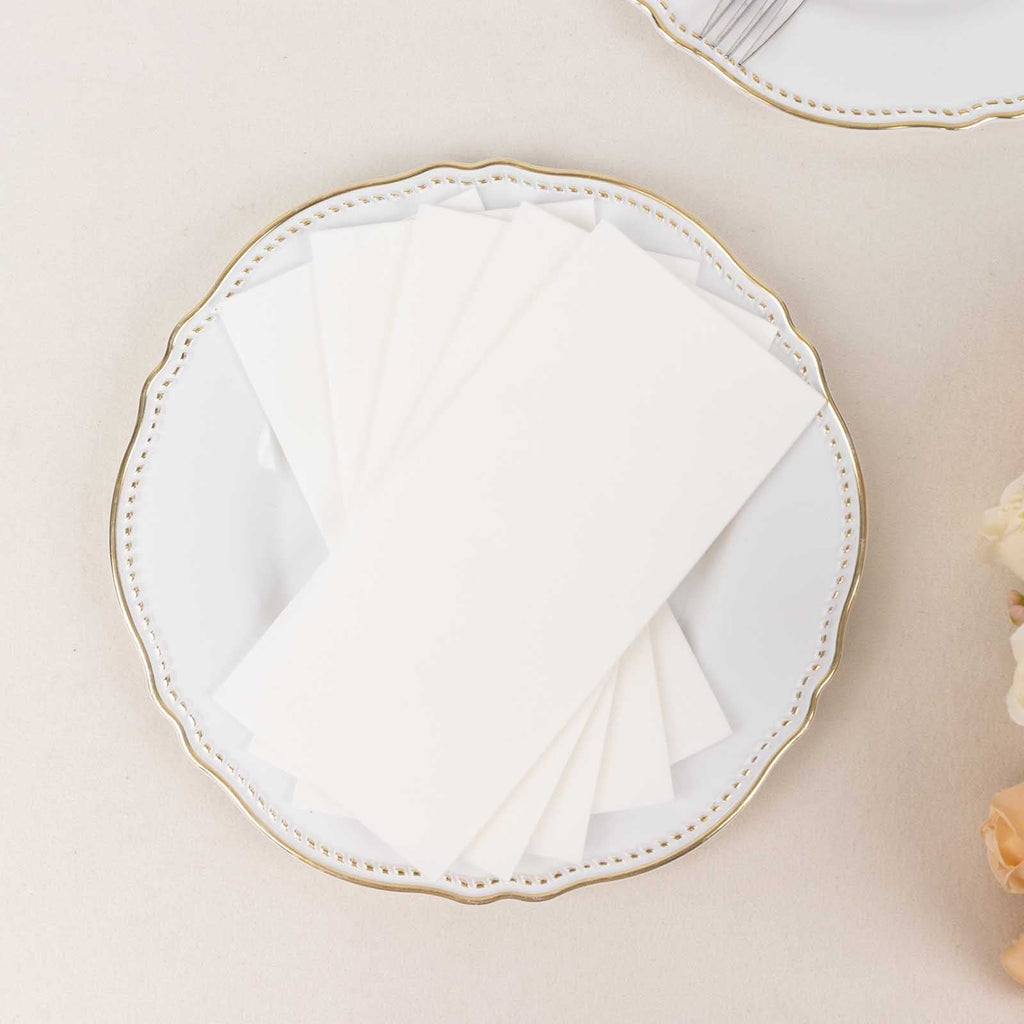 Linen-Like Paper Napkins White | TableclothsFactory