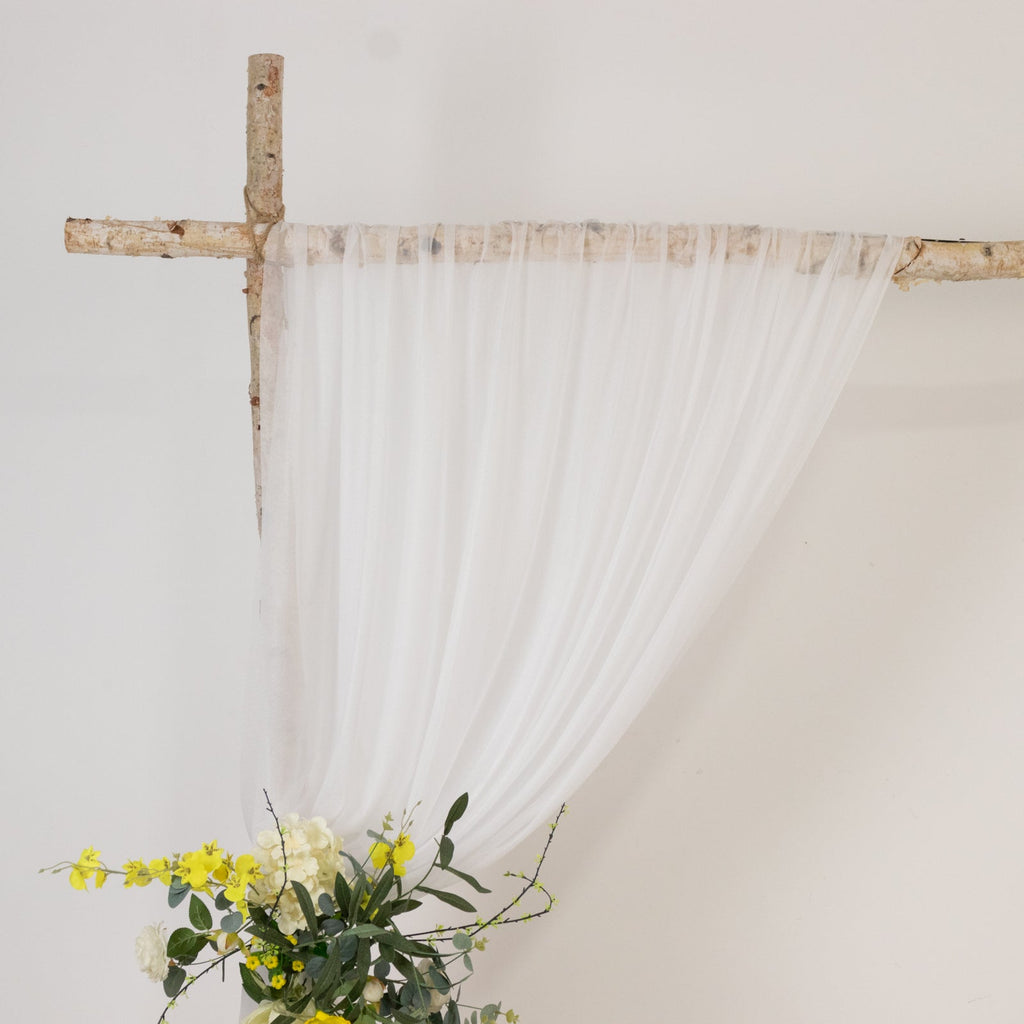 5x14ft White Sheer Backdrop Curtain | TableclothsFactory