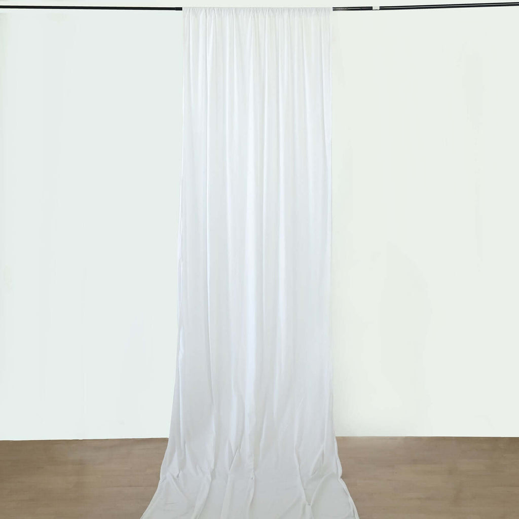 White Scuba Polyester Ceiling Drape 5ftx40ft | TableclothsFactory