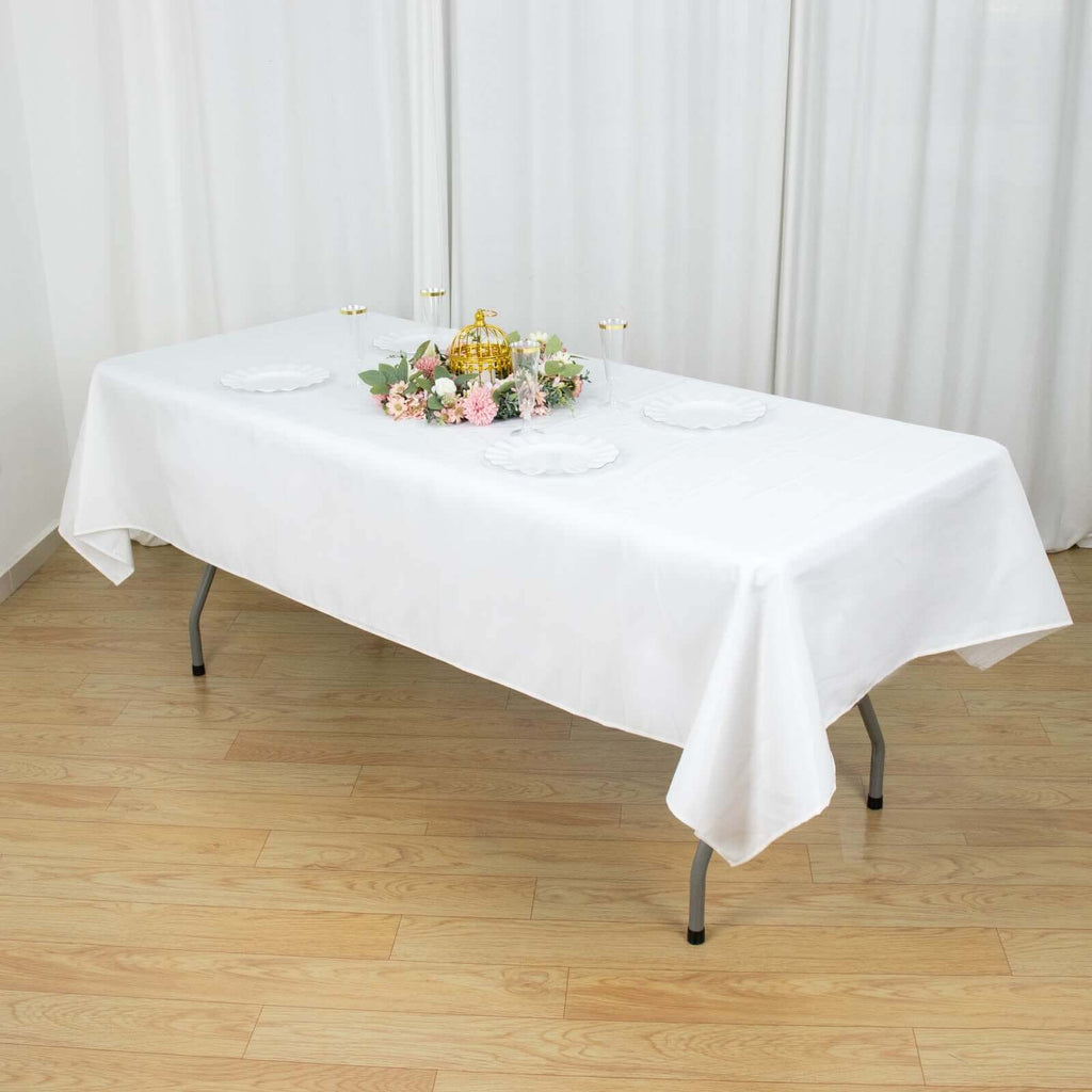 Premium Polyester Tablecloth 54"x96" White | TableclothsFactory