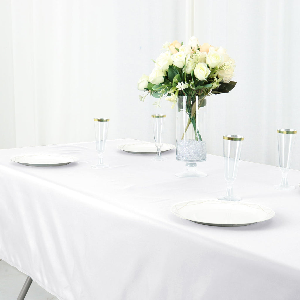 Cotton Blend Tablecloth 60"x102" White | TableclothsFactory