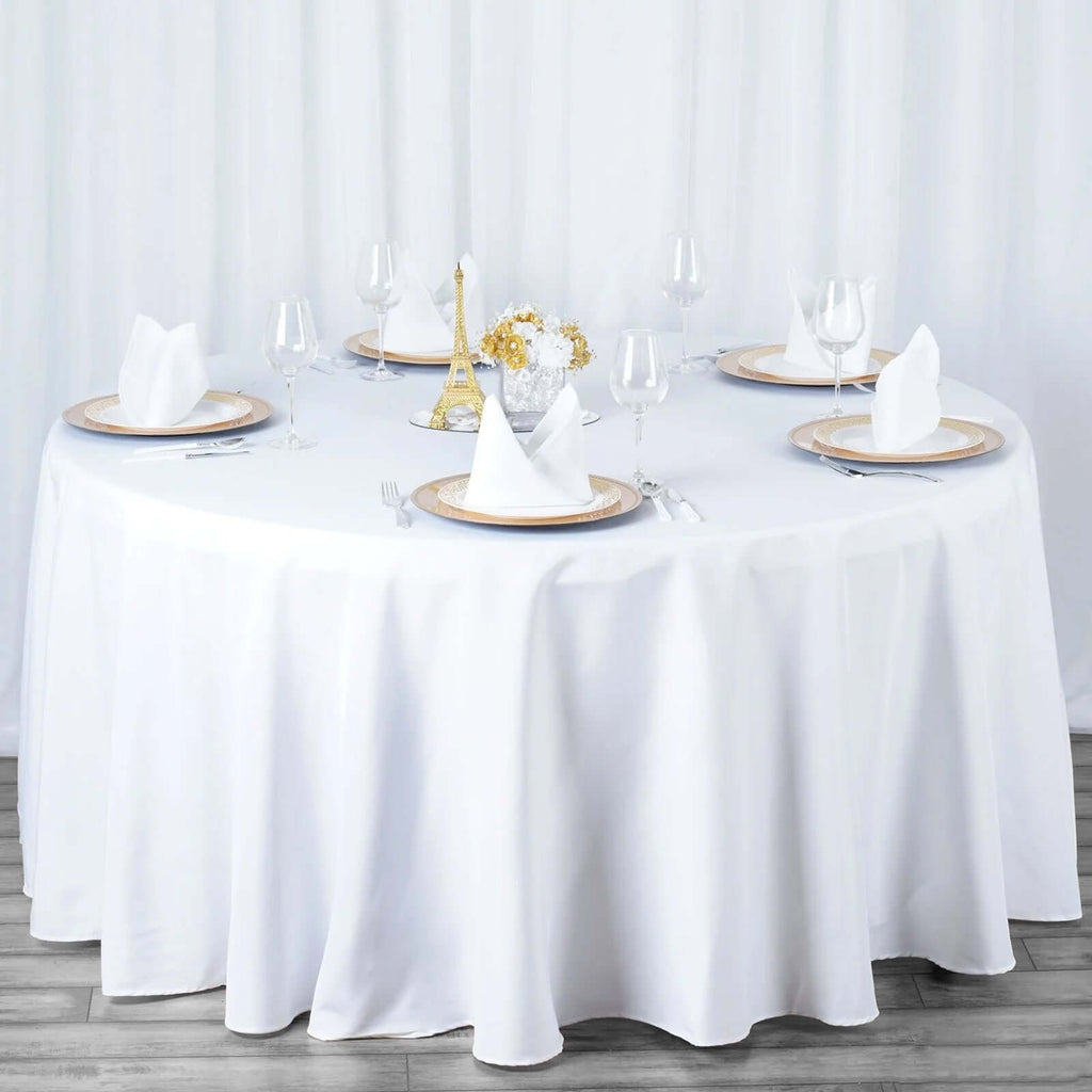 Premium Polyester Tablecloth 108" White | TableclothsFactory