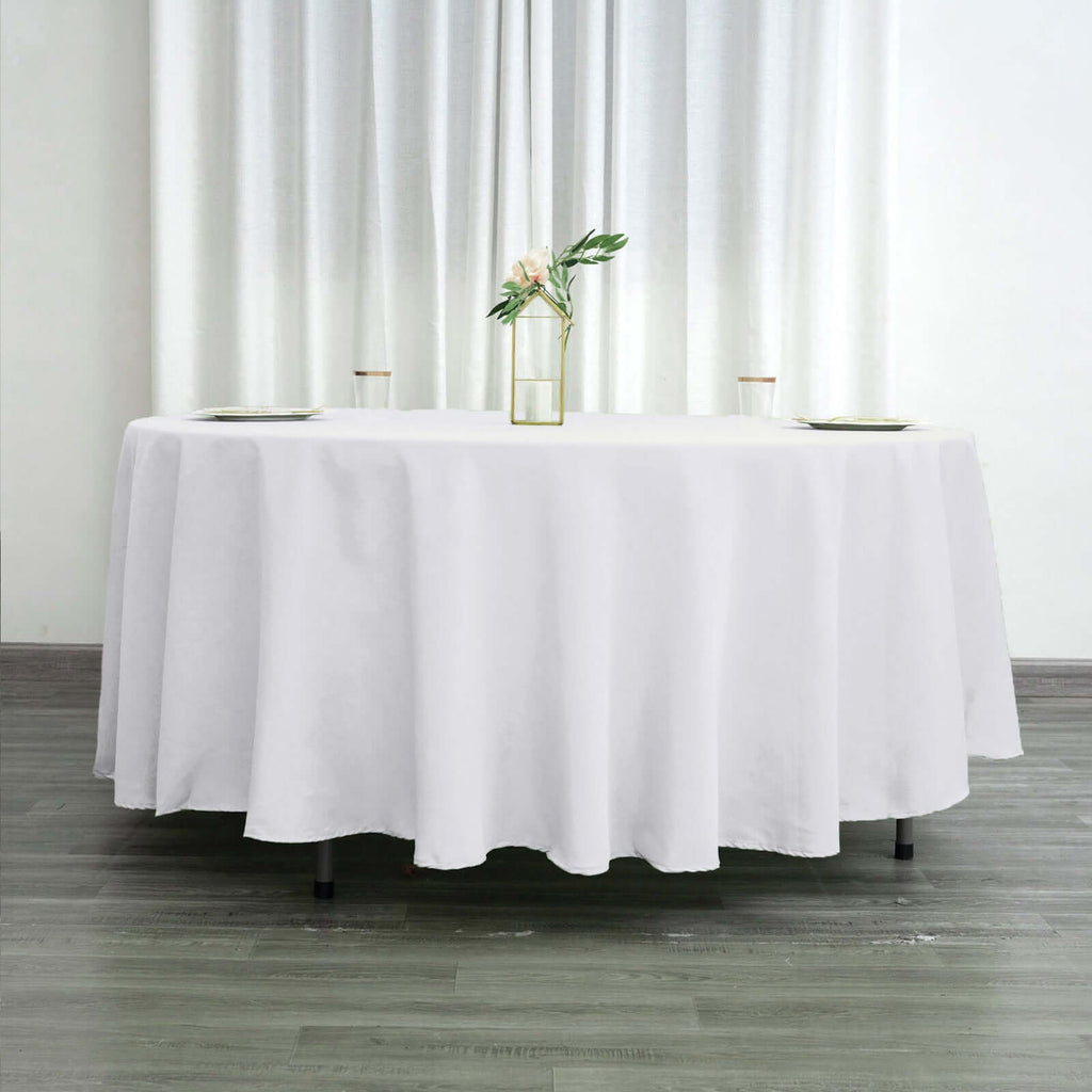 Polyester Tablecloth 108" White | TableclothsFactory