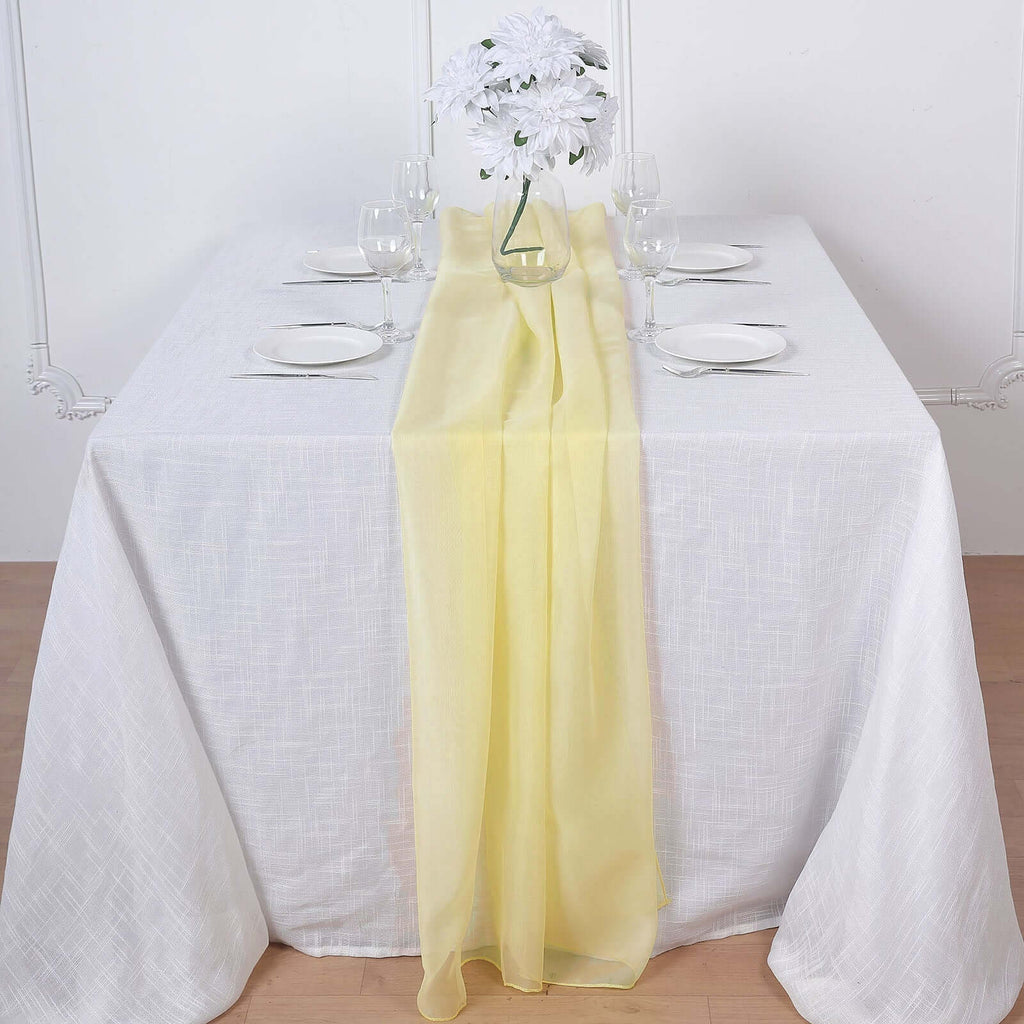 Premium Chiffon Runner 6ft Yellow | TableclothsFactory
