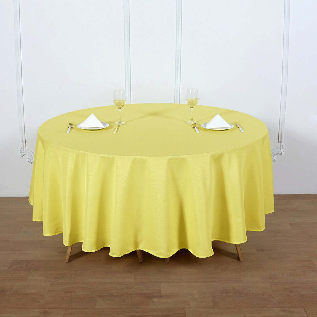 Polyester Round Tablecloth 90" Yellow | TableclothsFactory