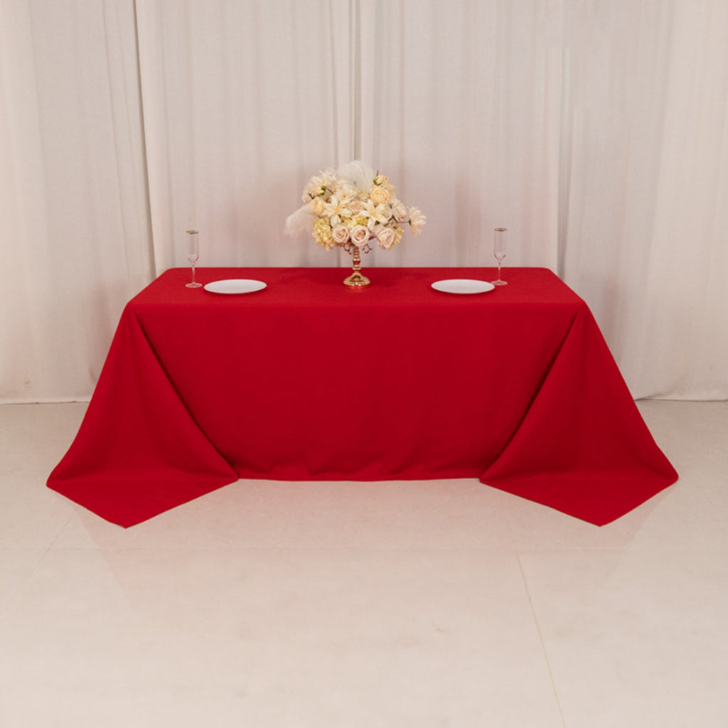 Cotton Blend Tablecloth 90"x132" Red | TableclothsFactory