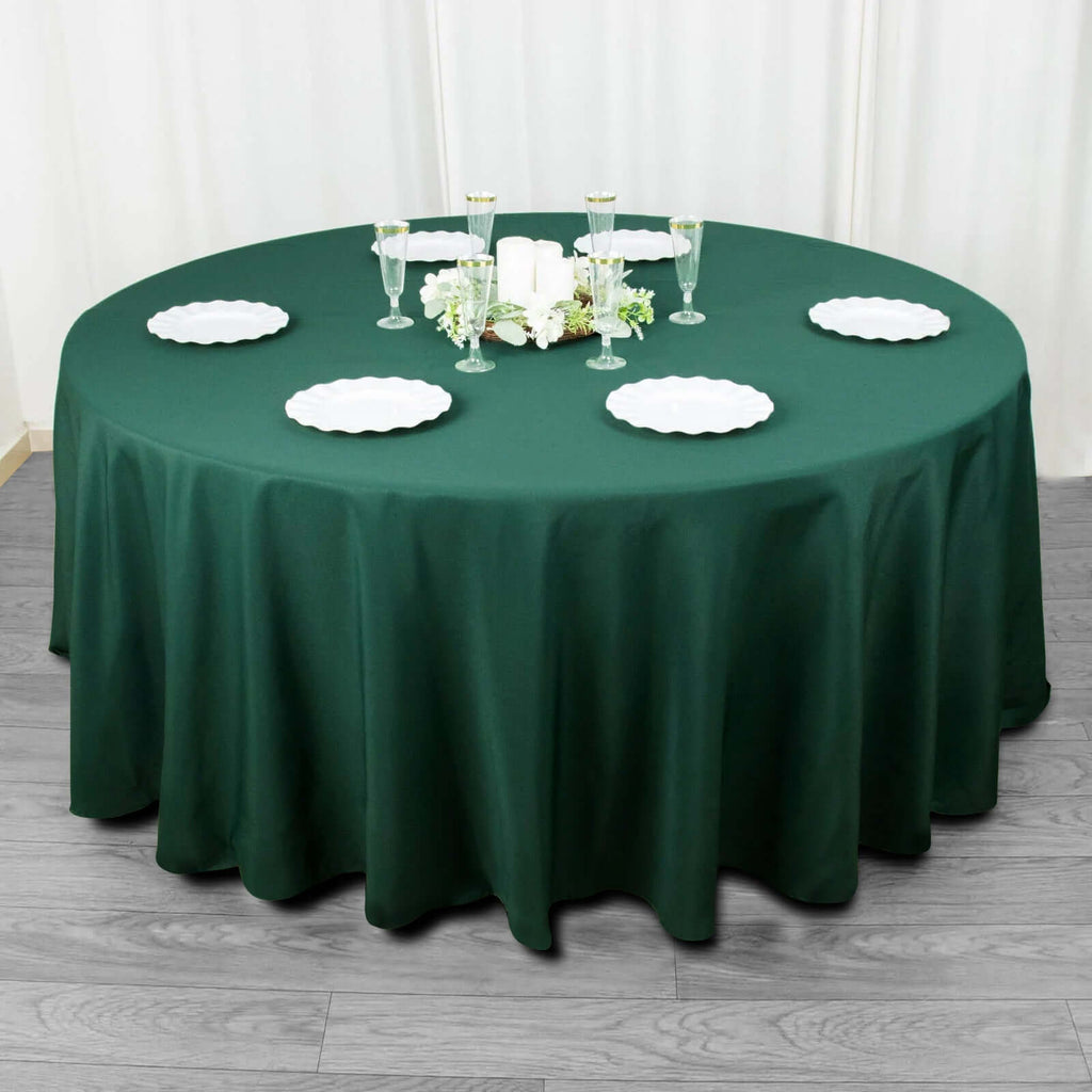 Premium Polyester Tablecloth 108" Emerald Green | TableclothsFactory