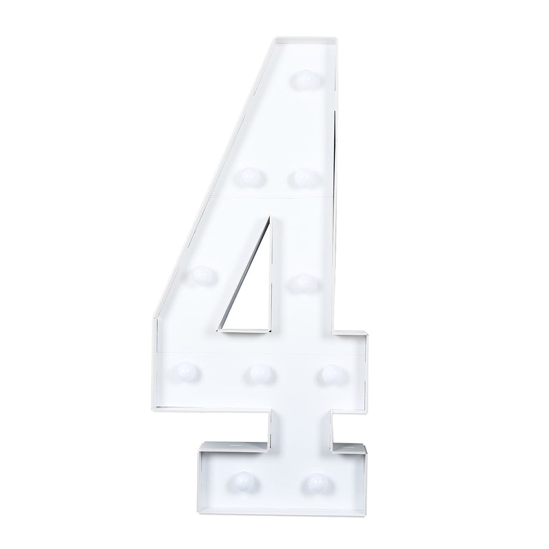 4ft White LED Marquee Number "8" | TableclothsFactory