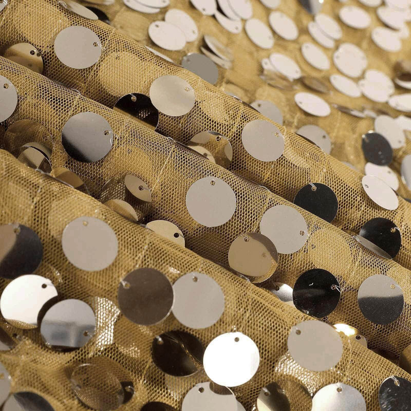 Payette Sequin Table Overlay 72"x72" Silver | TableclothsFactory