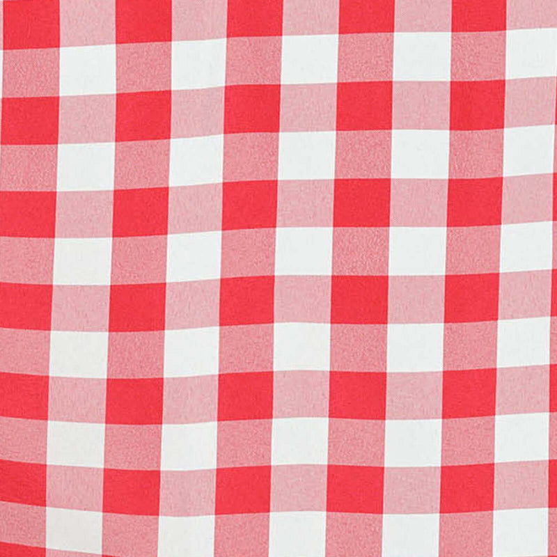 Checkered Round Tablecloth 70" White/Red | TableclothsFactory