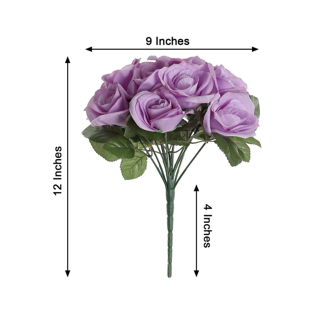 Lavender Lilac Velvet-Like Rose Bouquet | TableclothsFactory