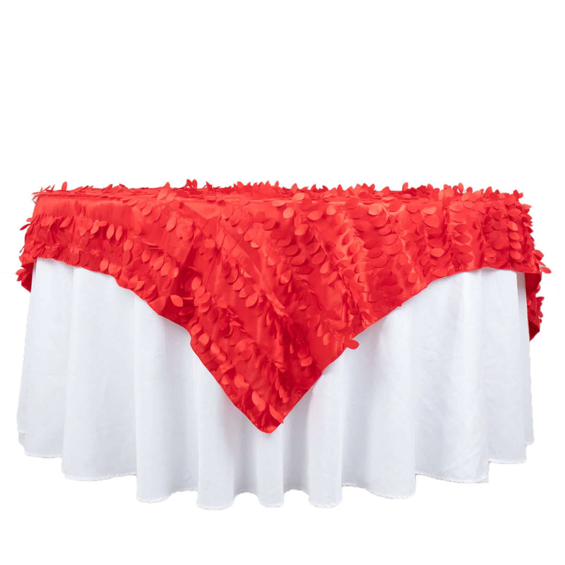 Leaf Taffeta Overlay 72"x72" Taupe | TableclothsFactory