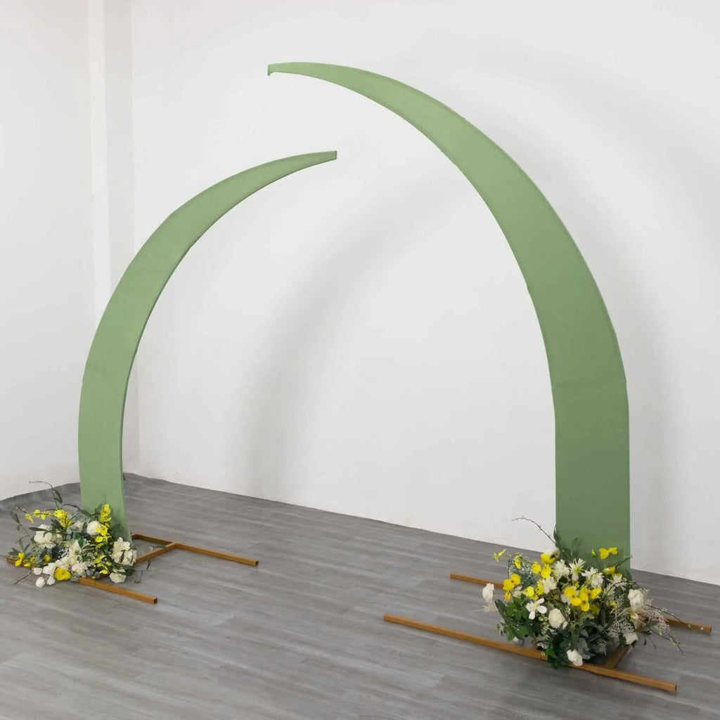 Sage Green Spandex Half Crescent Moon Covers | TableclothsFactory
