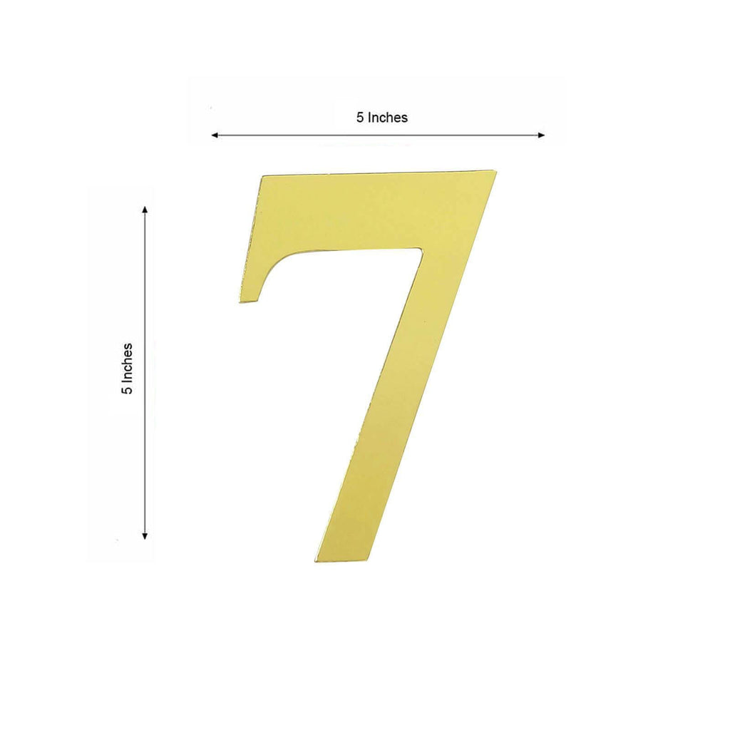 5" Gold Number Stickers "7" | TableclothsFactory