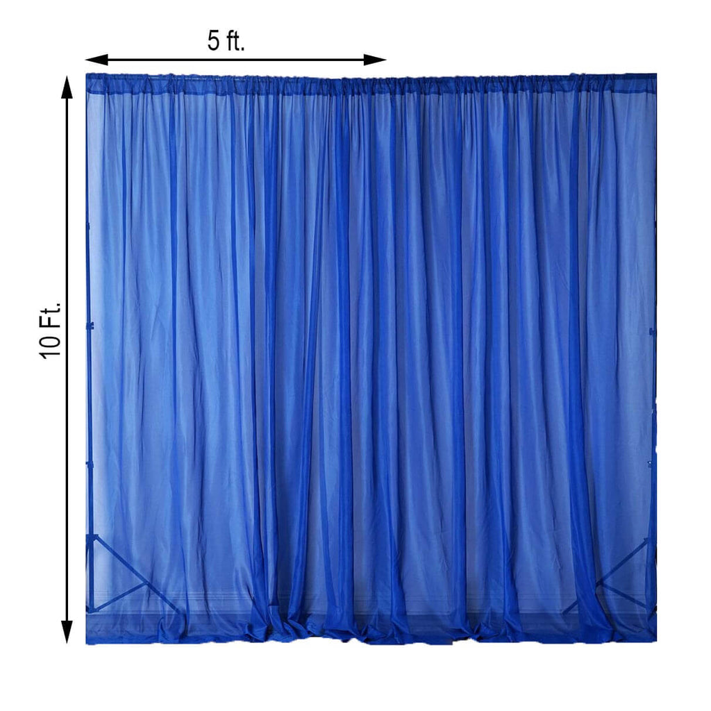 Royal Blue Sheer Chiffon Drapes 10ftx10ft | TableclothsFactory
