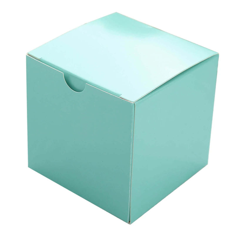 3" Turquoise DIY Candy Gift Boxes - 100 Pack | TableclothsFactory