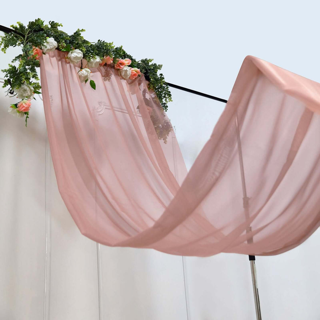 5ftx32ft Dusty Rose Chiffon Curtain Panel | TableclothsFactory